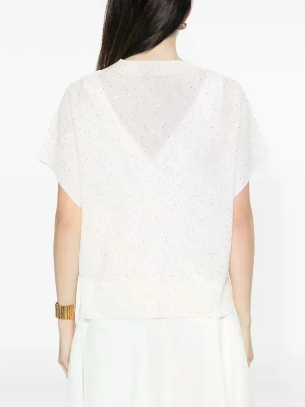 Antonelli Firenze V-neck Sequin Embellished Top