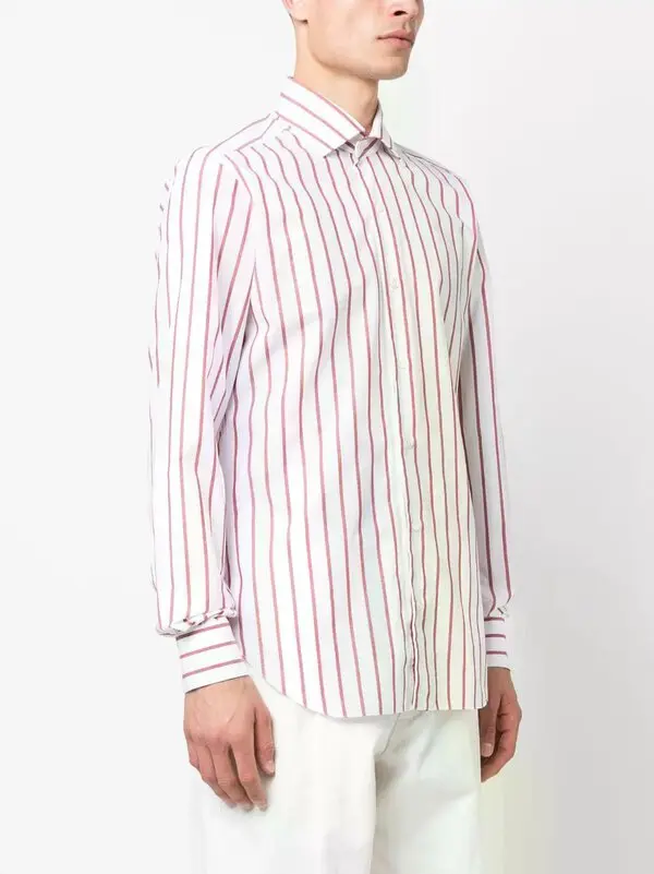 BARBA NAPOLI Stripe-print Cotton Shirt