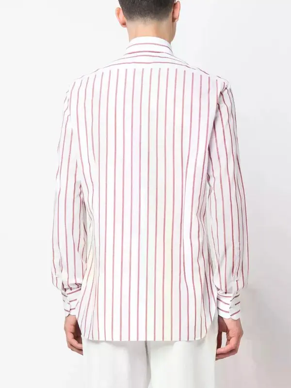 BARBA NAPOLI Stripe-print Cotton Shirt