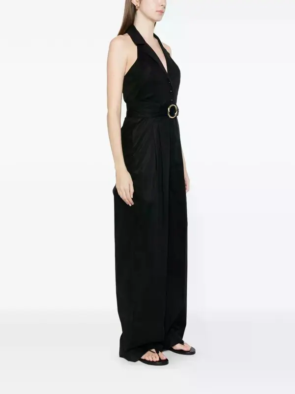 TWINSET Collared Belted Jumpsuit