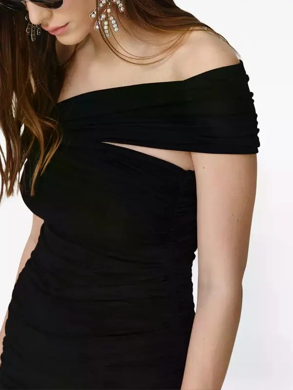 PNK Off-shoulder Gathered Midi Dress