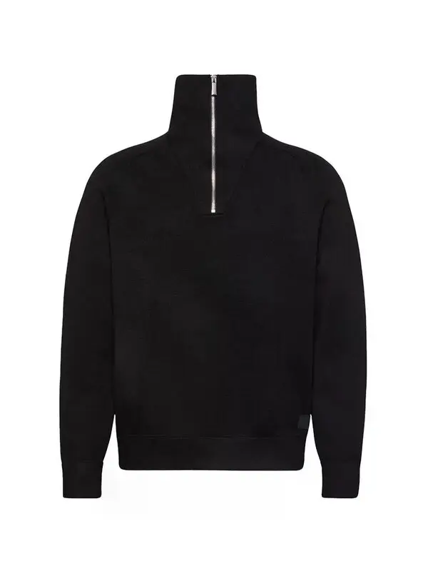 Calvin Klein Zip-up High Neck Jumper - Black