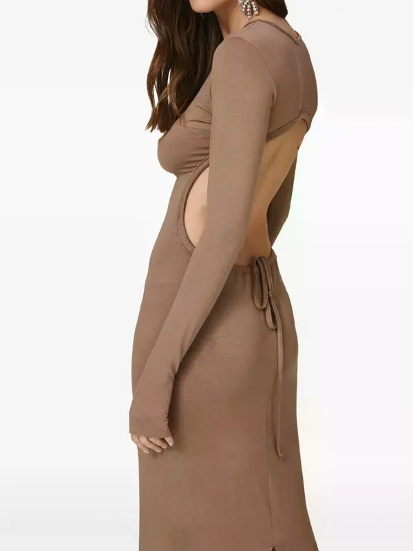 PNK Open-back Maxi Dress With Tie Detail And Slit