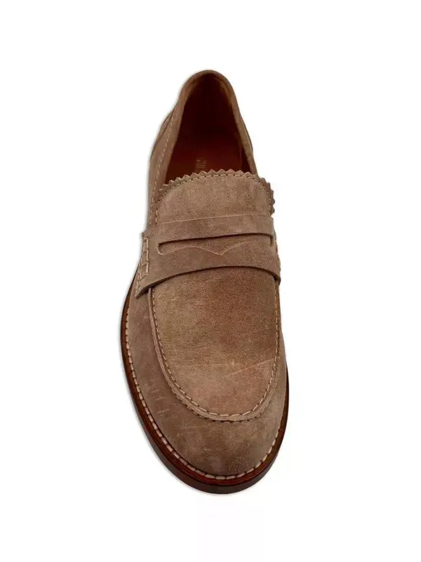 GUGLIELMO ROTTA Stitched Scalloped-edge Loafers
