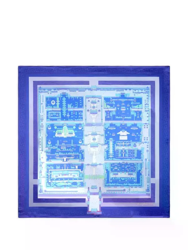 Shanghai Tang Double Happiness Print Silk Foulard