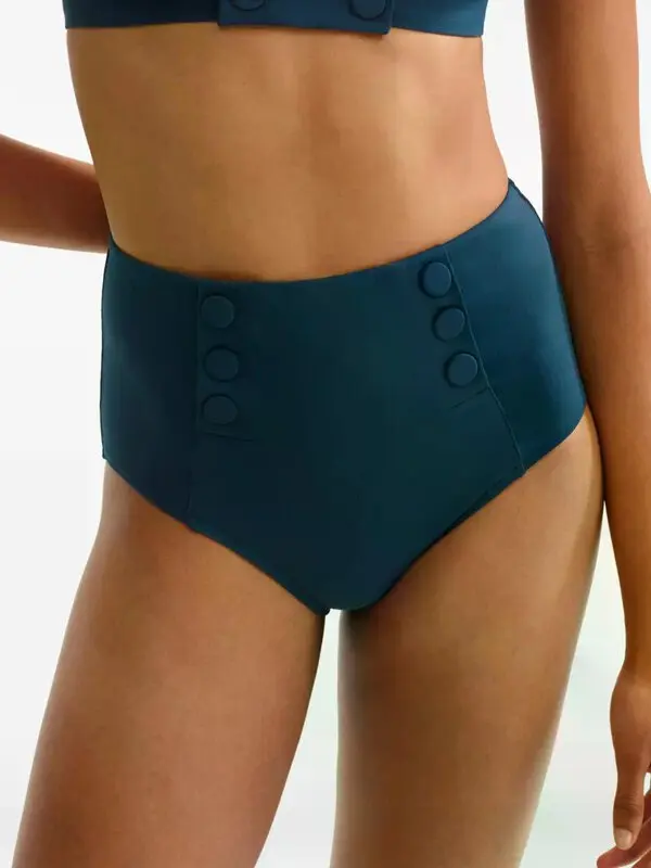 ERES High-waisted Bikini Briefs With Button Detail - Blue