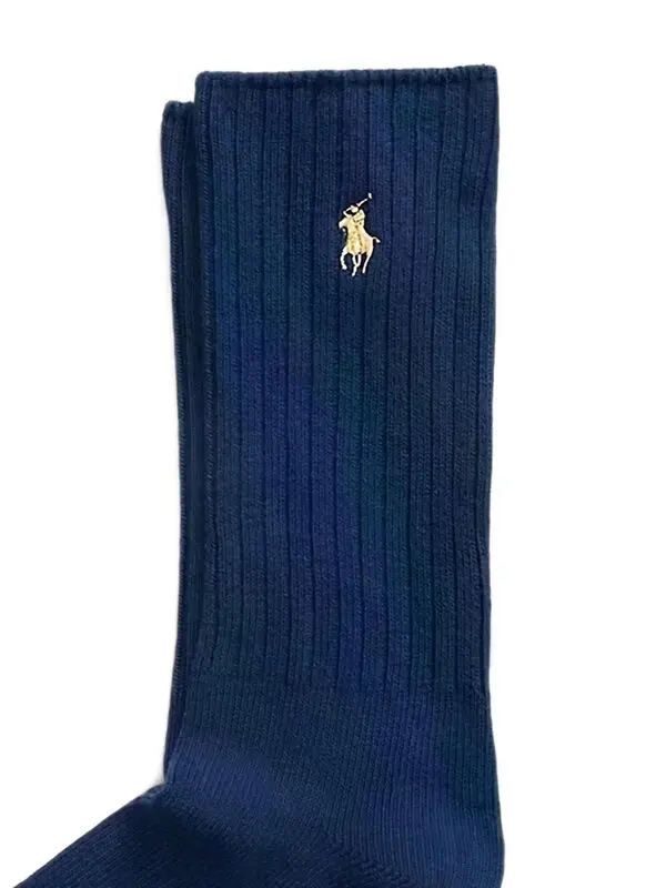 Polo Ralph Lauren Embroidered Ribbed Crew Socks