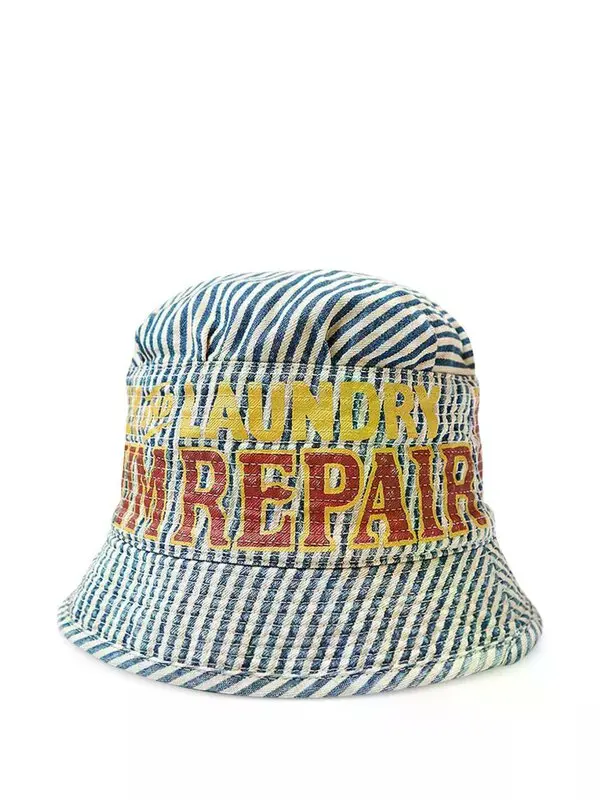 Kapital Striped Laundry Hat - Blue