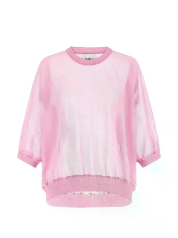 NUDE Balloon Sleeve Crew Neck Sweater