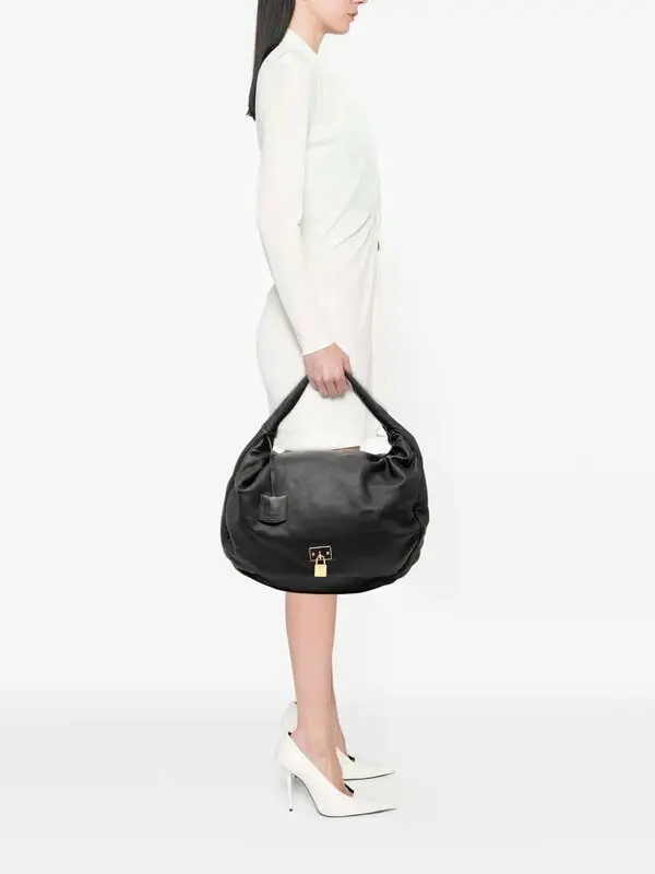 Loewe 2009 Leather Padlock Calle Hobo Bag