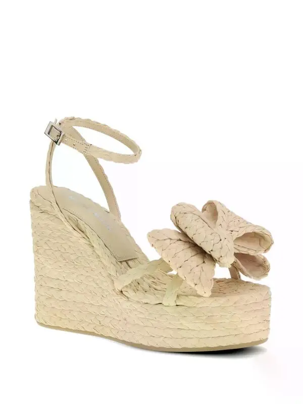 Mach & Mach Braided Bow Wedge Sandals