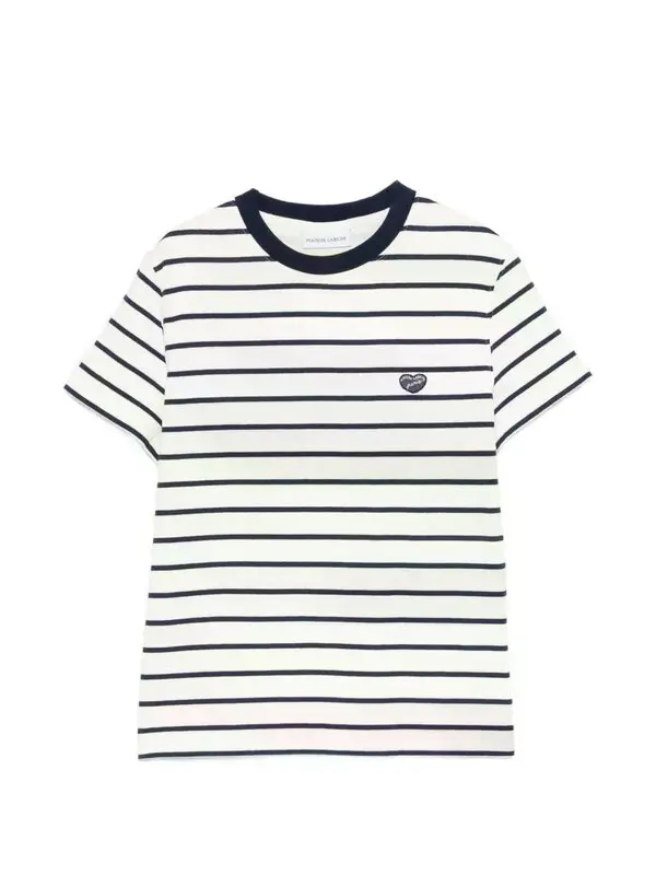 Maison Labiche Striped Appliqué T-shirt