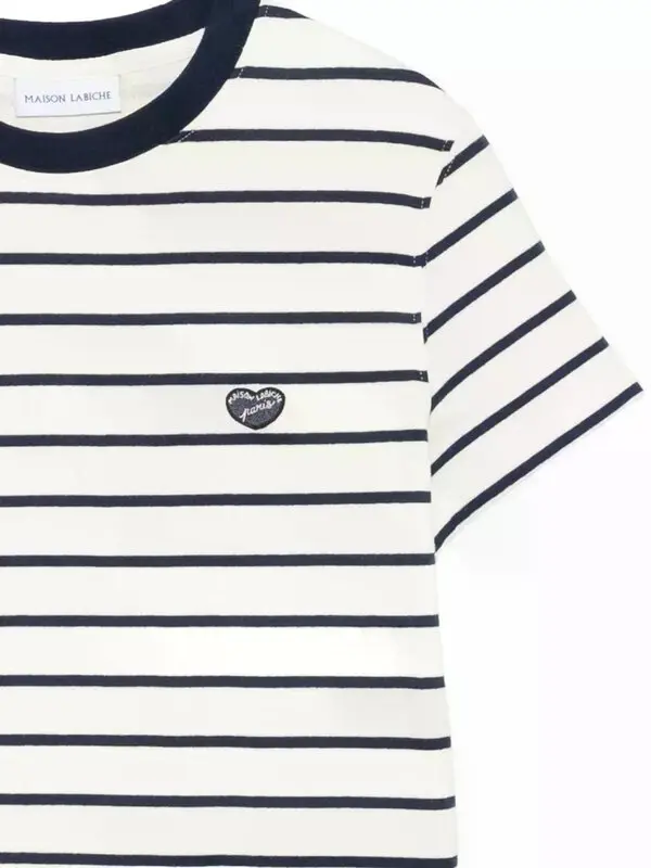 Maison Labiche Striped Appliqué T-shirt