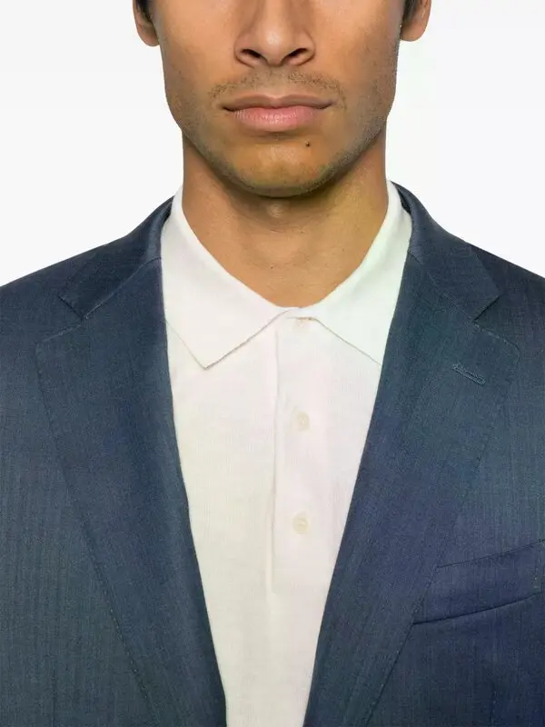 Canali Herringbone Suit - Blue