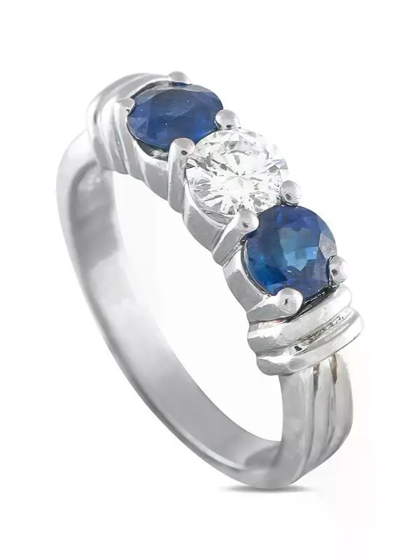 LB EXCLUSIVE Platinum Diamond And Sapphire Ring