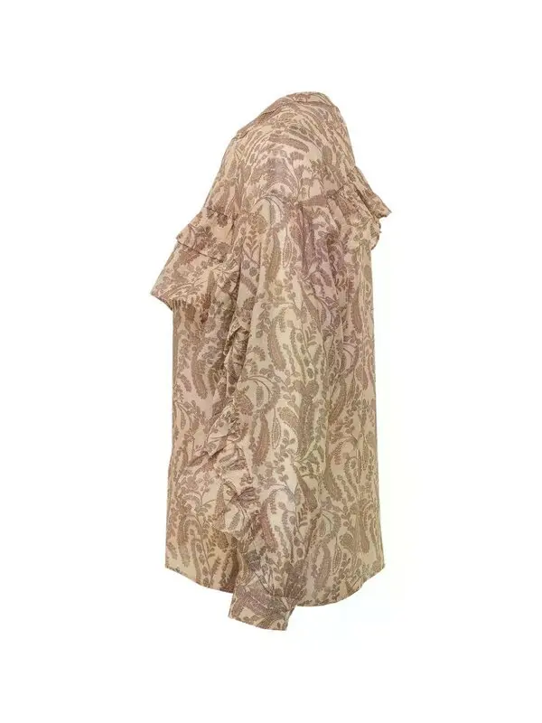 Ba&sh Tunella Ruffled Paisley Shirt