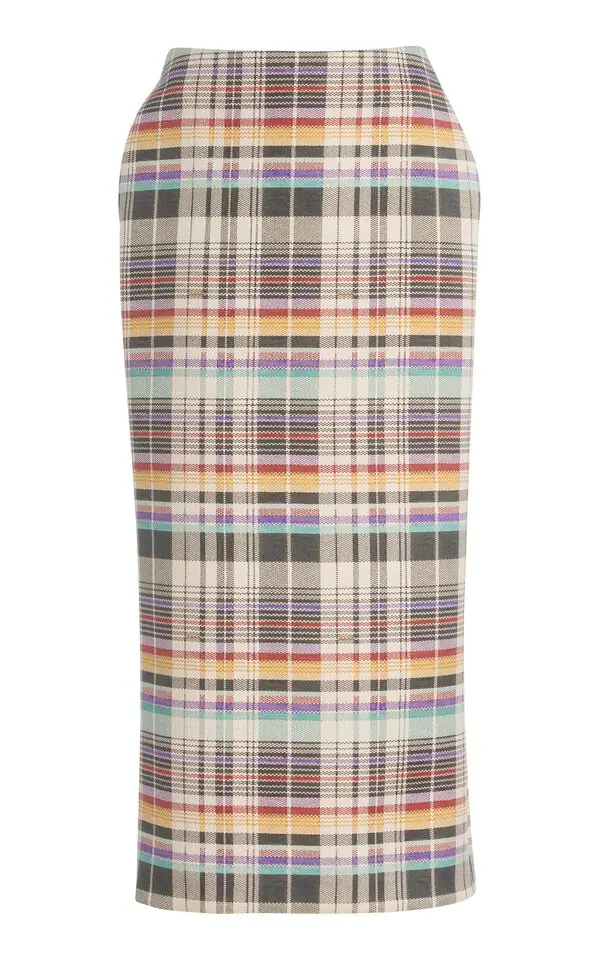 Brandon Maxwell The Mercer Wool-blend Pencil Skirt - Multi