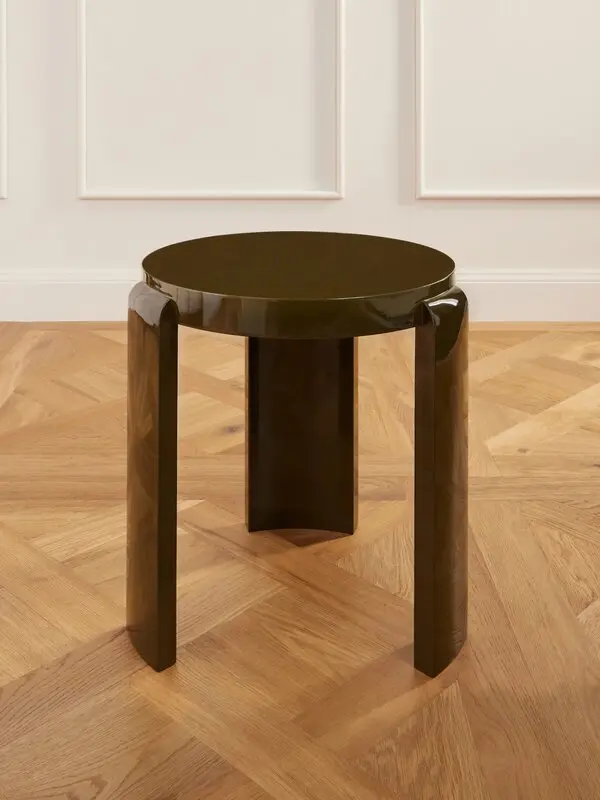 LOUISE ROE Spina Beechwood Stool - Green