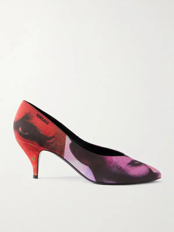 Versace Tina Silk Faille Pumps - Multi
