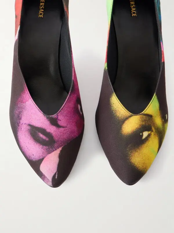 Versace Tina Silk Faille Pumps - Multi