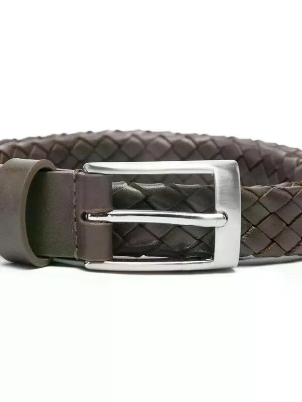 Canali Braided Leather Belt