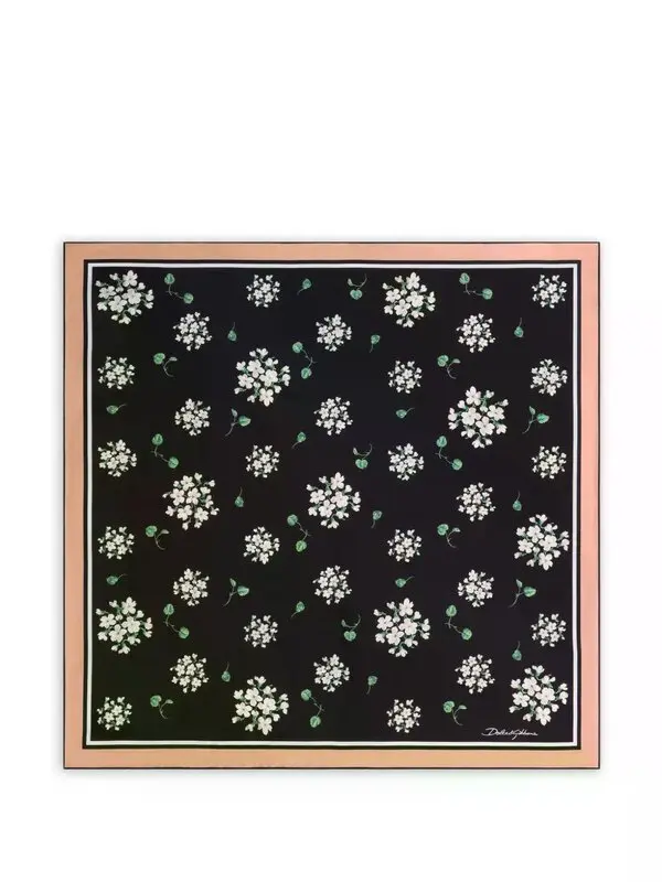 Dolce & Gabbana Floral-pattern Scarf - Black