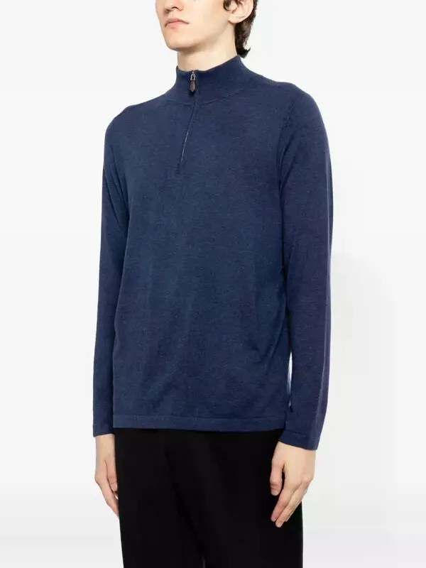 N.peal Zip Neck Sweater - Blue