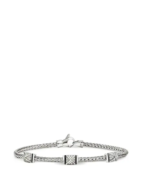 John Hardy Sterling Diamond Icon Stud Bracelet - Silver