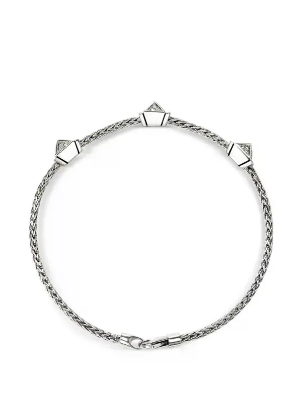 John Hardy Sterling Diamond Icon Stud Bracelet