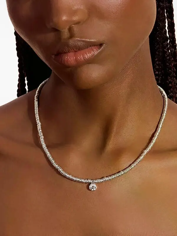 John Hardy Heishi Diamond Necklace - Silver