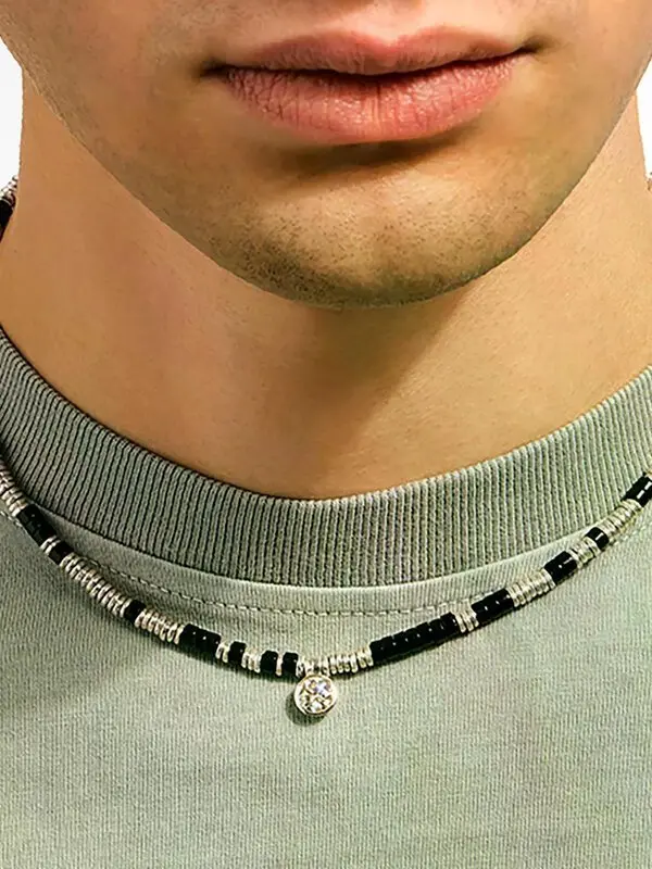 John Hardy Sterling And Diamond Heishi Pendant Necklace