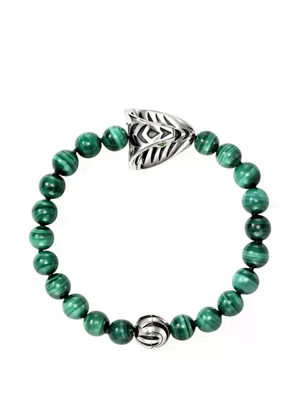 John Hardy Legends Cobra Sterling Malachite Bead Bracelet - Silver