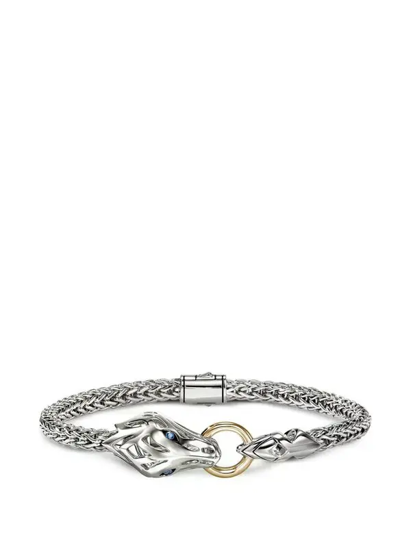John Hardy Sterling Naga Head Bracelet With Sapphire Eyes - Silver