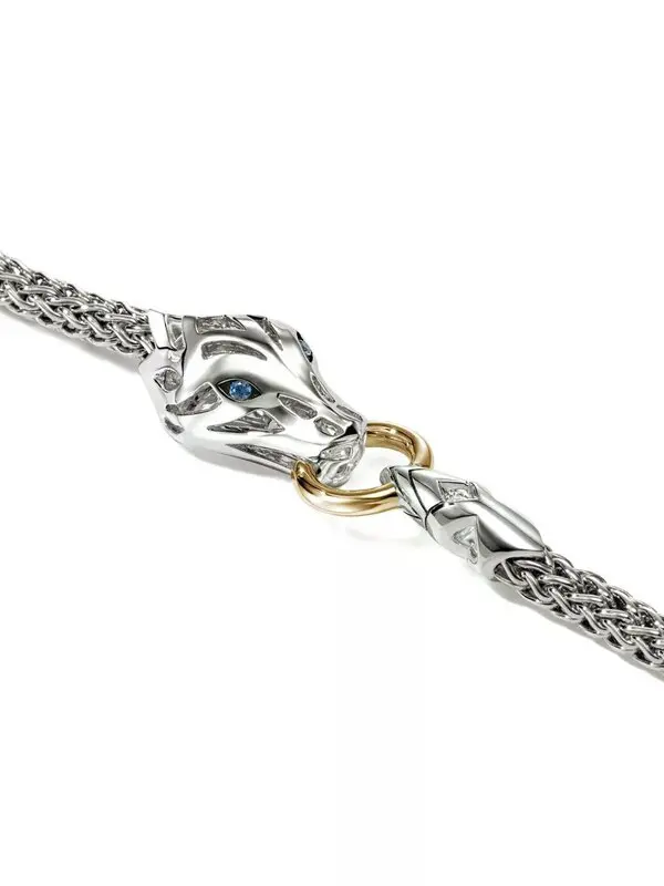 John Hardy Sterling Naga Head Bracelet With Sapphire Eyes