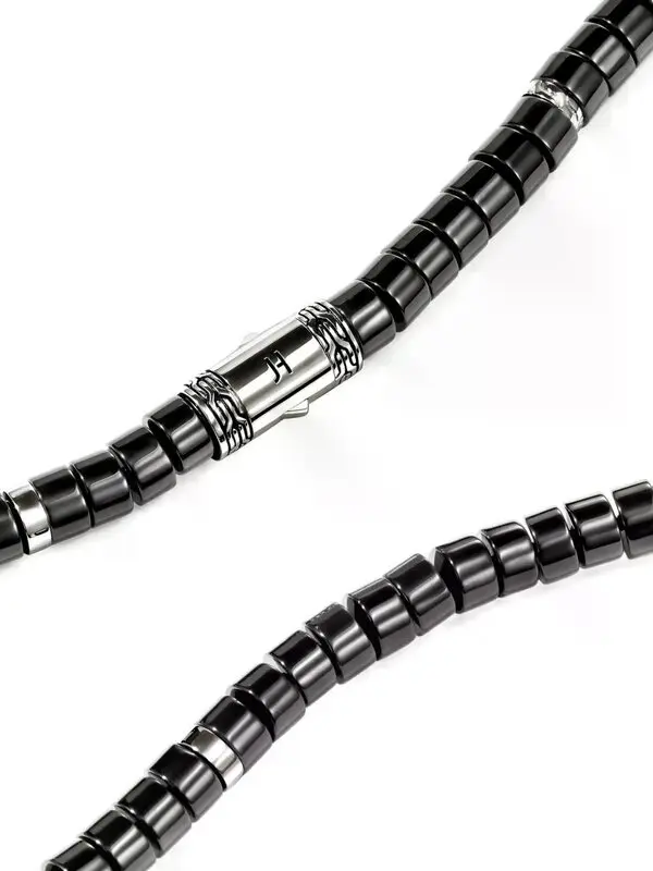 John Hardy Sterling Silver And Onyx Bead Necklace