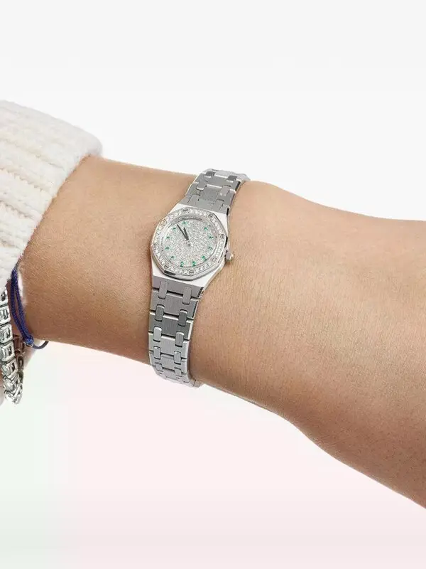 AUDEMARS PIGUET Royal Oak Octagonal Case Diamond Bezel 20mm Watch - Silver