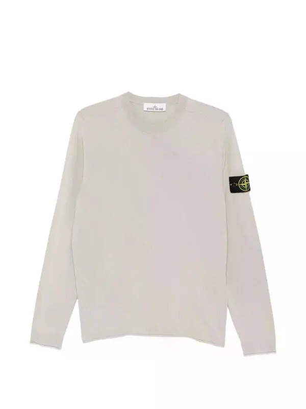 Stone Island Crewneck Sweater With Compass Patch - Grey