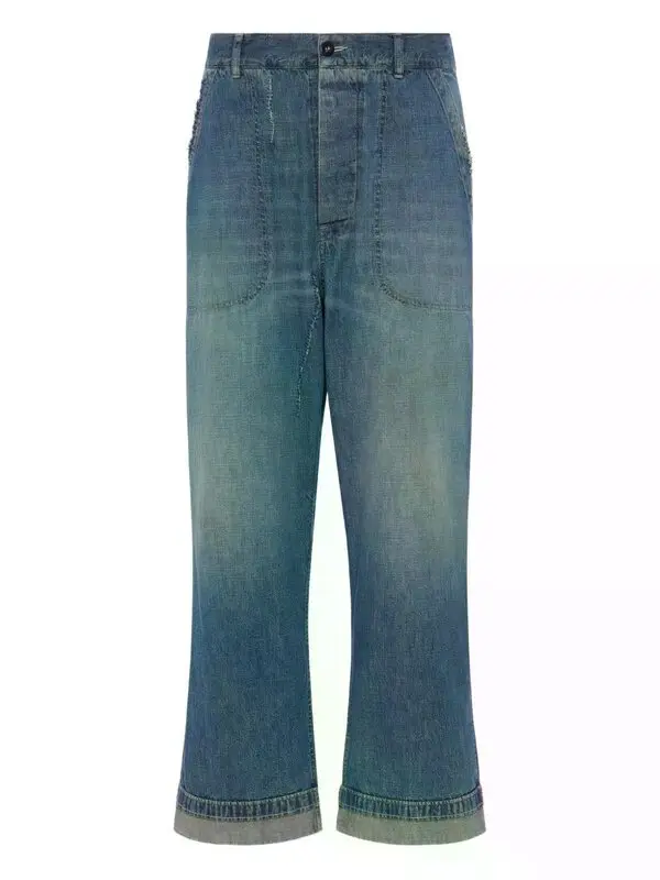 MAISON MARGIELA Patch-pocket Wide-leg Jeans - Blue
