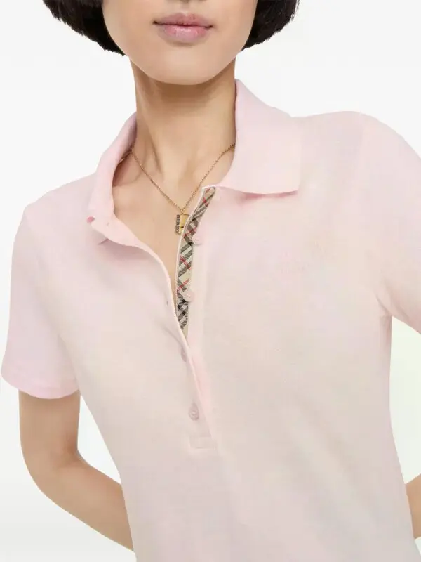 Burberry Stretch Cotton Polo Shirt Dress - Pink