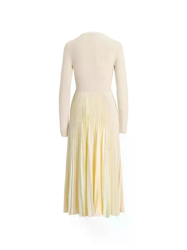 Polo Ralph Lauren Ribbed Knit Pleated Midi Dress