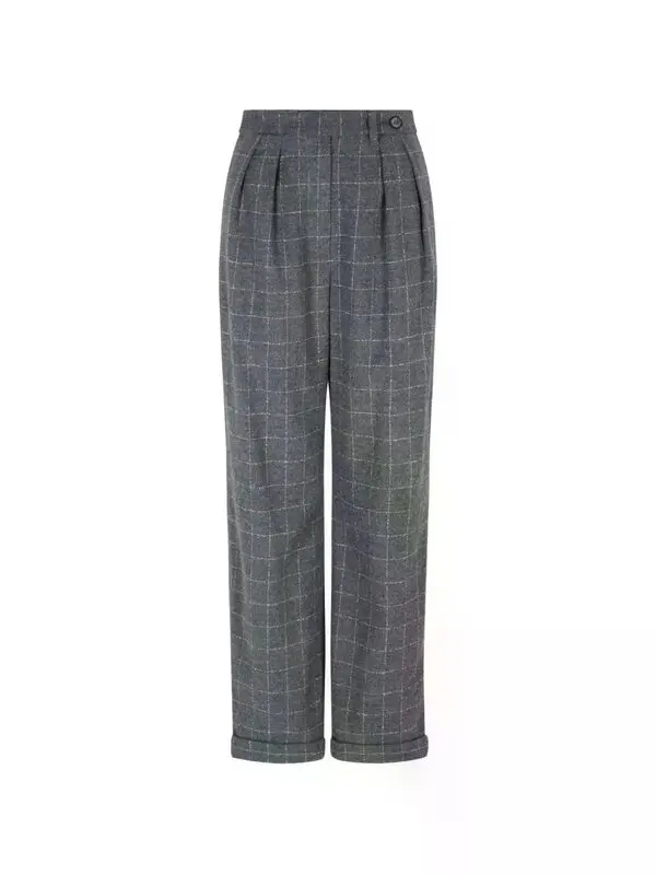 Emporio Armani Check-motif Flannel Trousers
