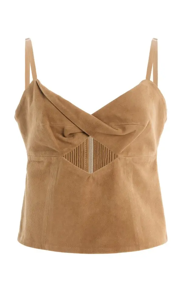 CURATORIA Monte Suede Bustier Top With Cut-out Detail