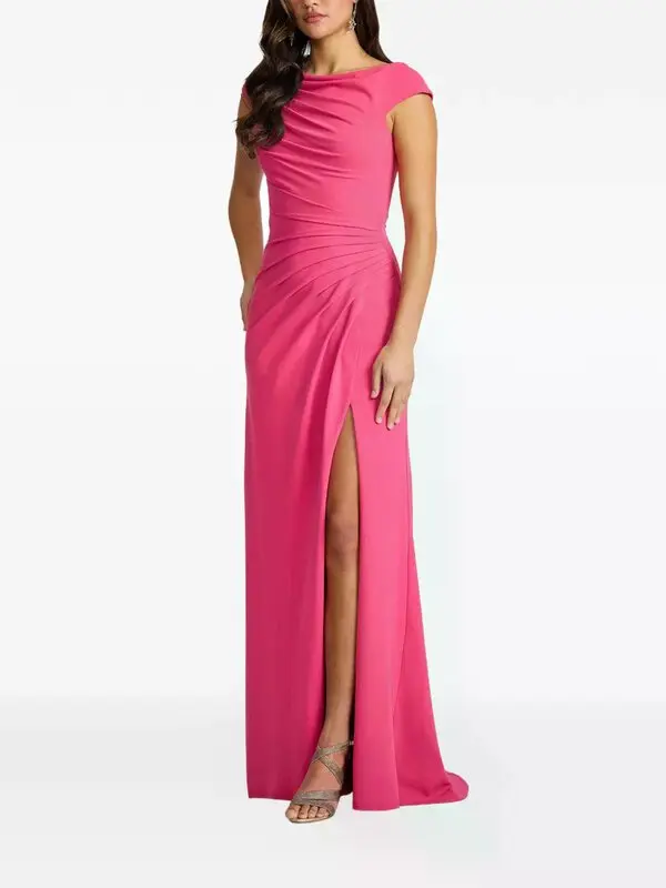 Tadashi Shoji Draped Slit Maxi Dress - Pink