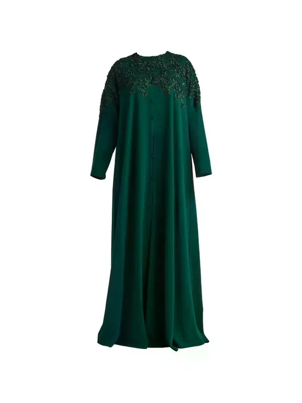 Tadashi Shoji Floral Appliqué Button-up Dress - Green