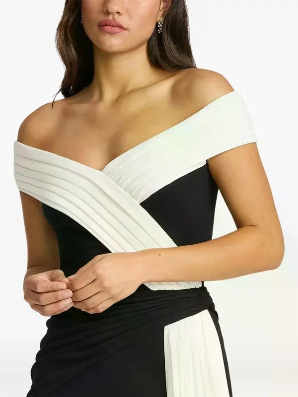 Tadashi Shoji Draped Slit Maxi Dress