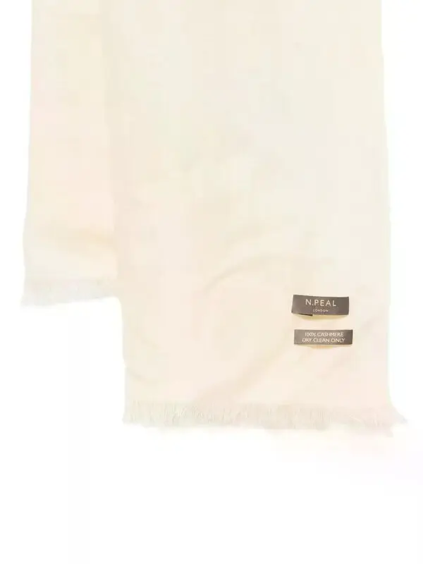 N.peal Fringed Pashmina Stole - Neutrals