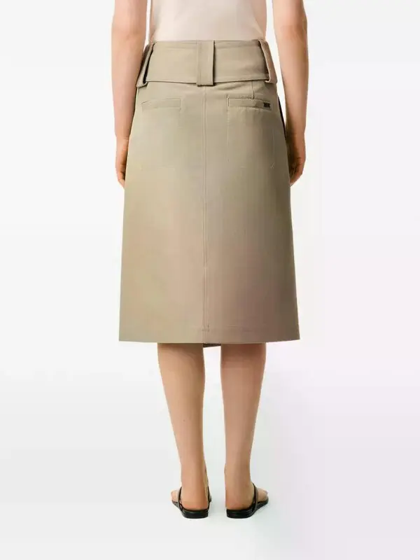 AMI Paris Cotton Blend Gabardine Wrap Skirt With Dual Pockets
