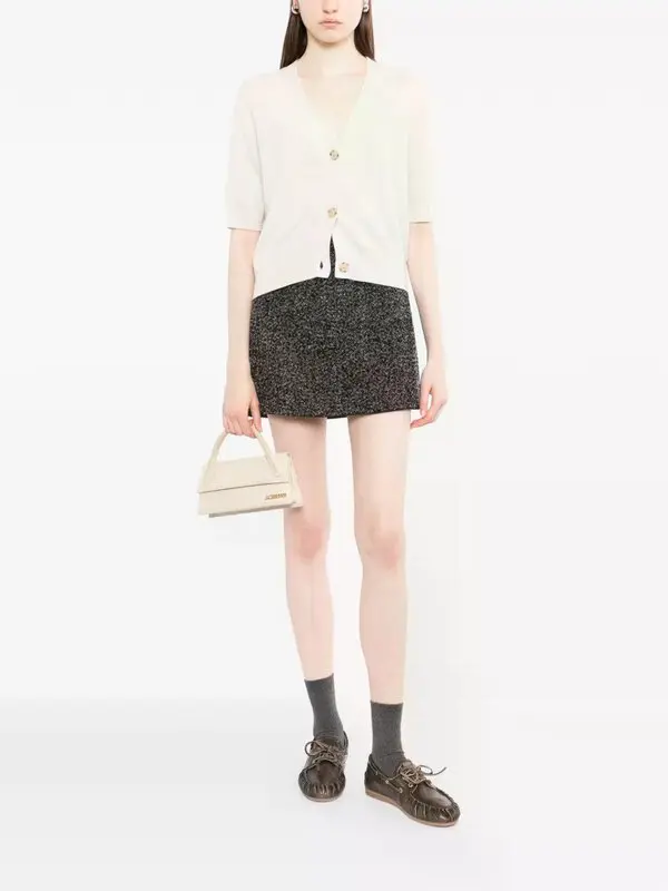 N.peal Short Sleeved Button Front Cardigan - Neutrals