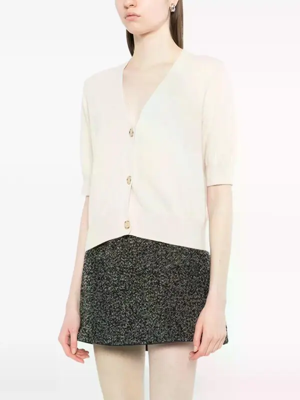 N.peal Short Sleeved Button Front Cardigan