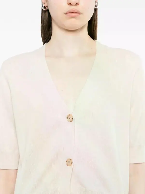 N.peal Short Sleeved Button Front Cardigan